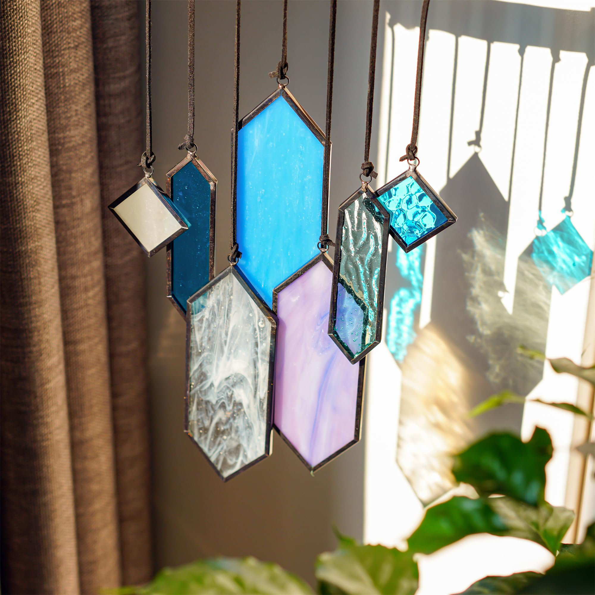 Arlmont & Co. Stained Glass Window Hanging Suncatchers - 7 Pieces ...