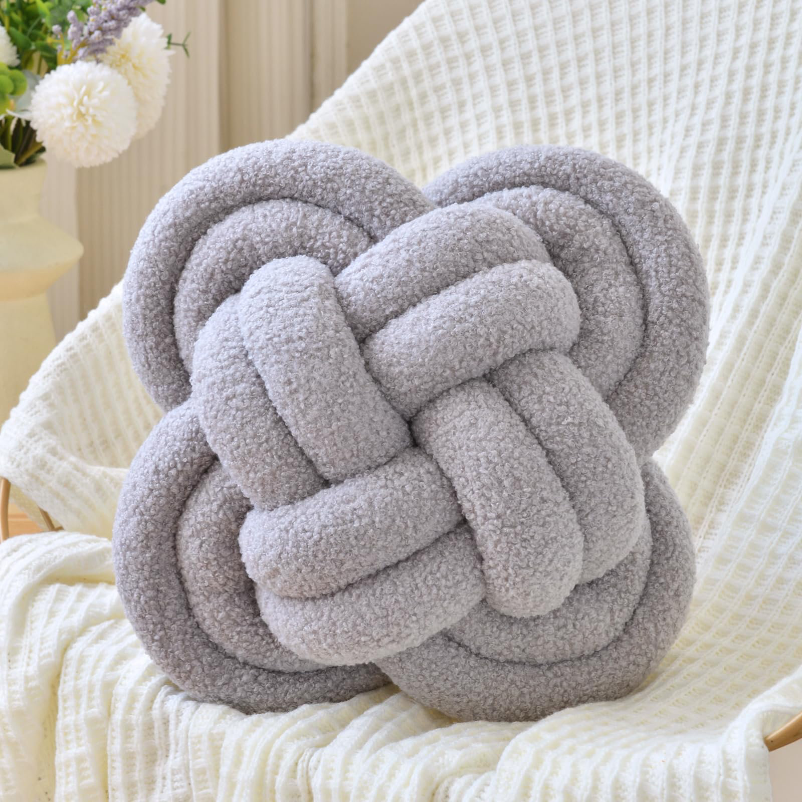 PRIMEX CABINETRY, INC. Knot Pillow Decorative Throw Pillows, Soft ...