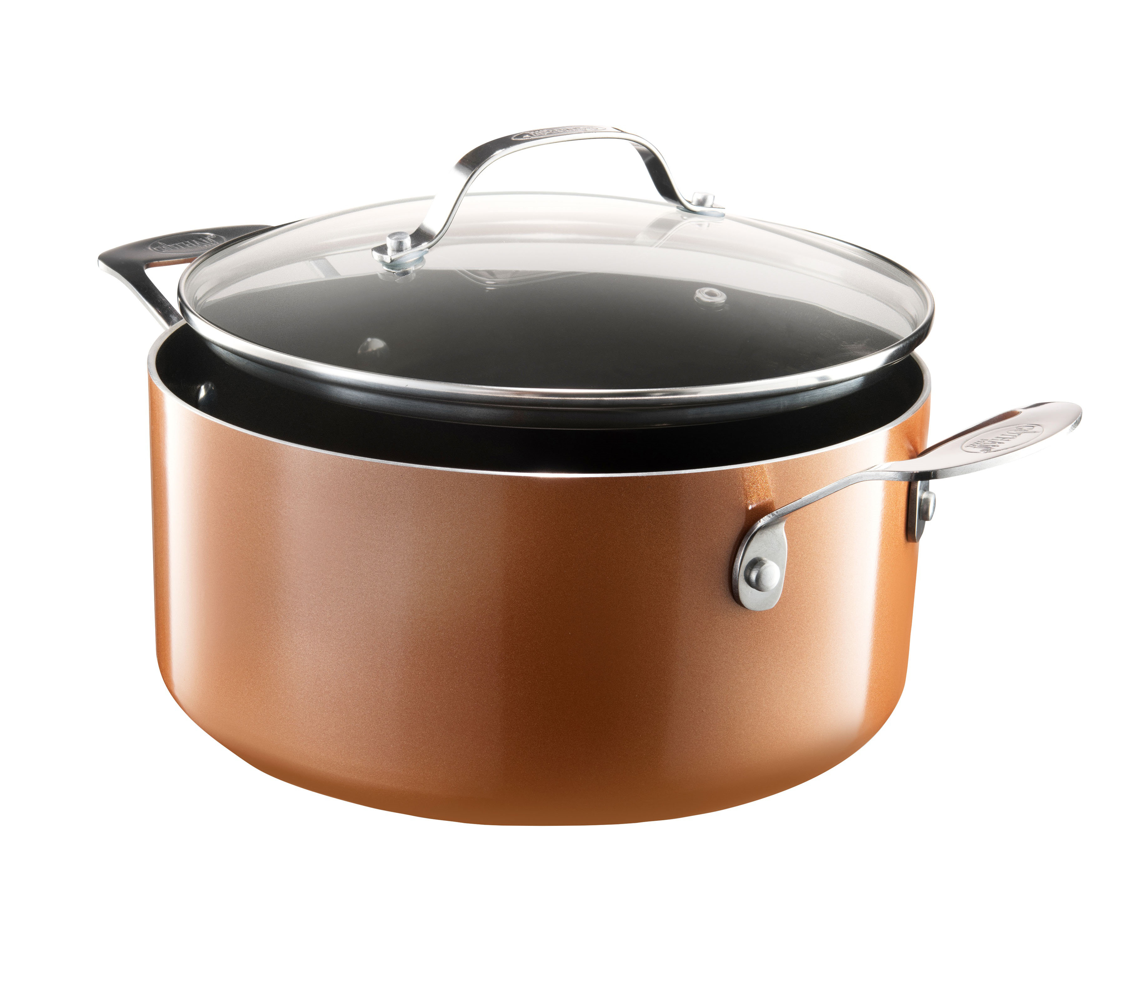 Gotham Steel Copper Cast Textured Nonstick Aluminum Stock Pot & Reviews ...