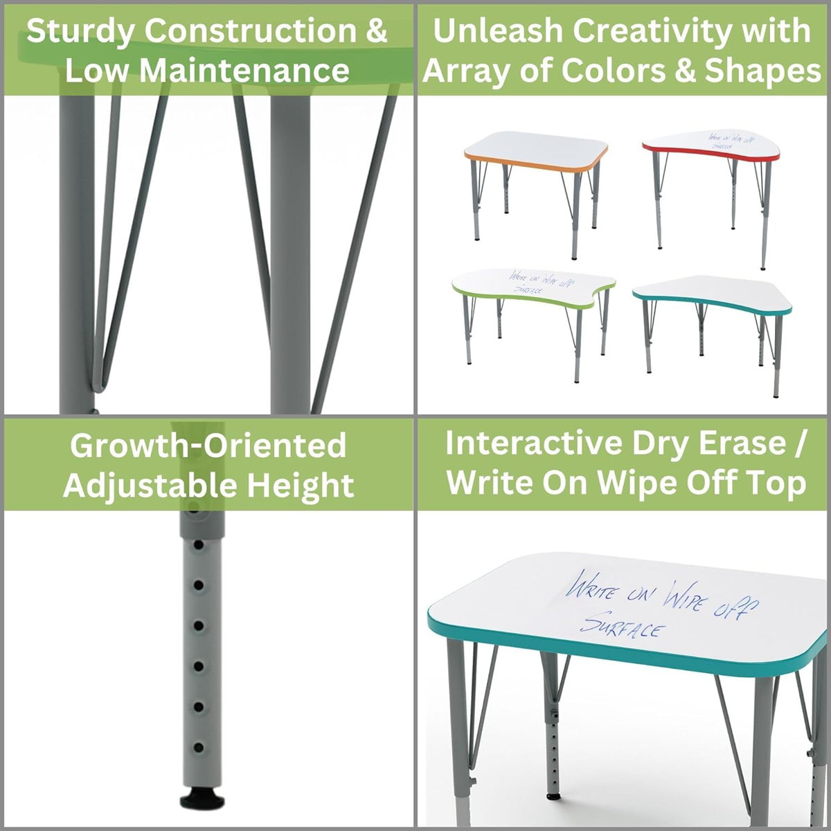 TotMate Versa Laminate Collaborative School Desk Activity Table with ...