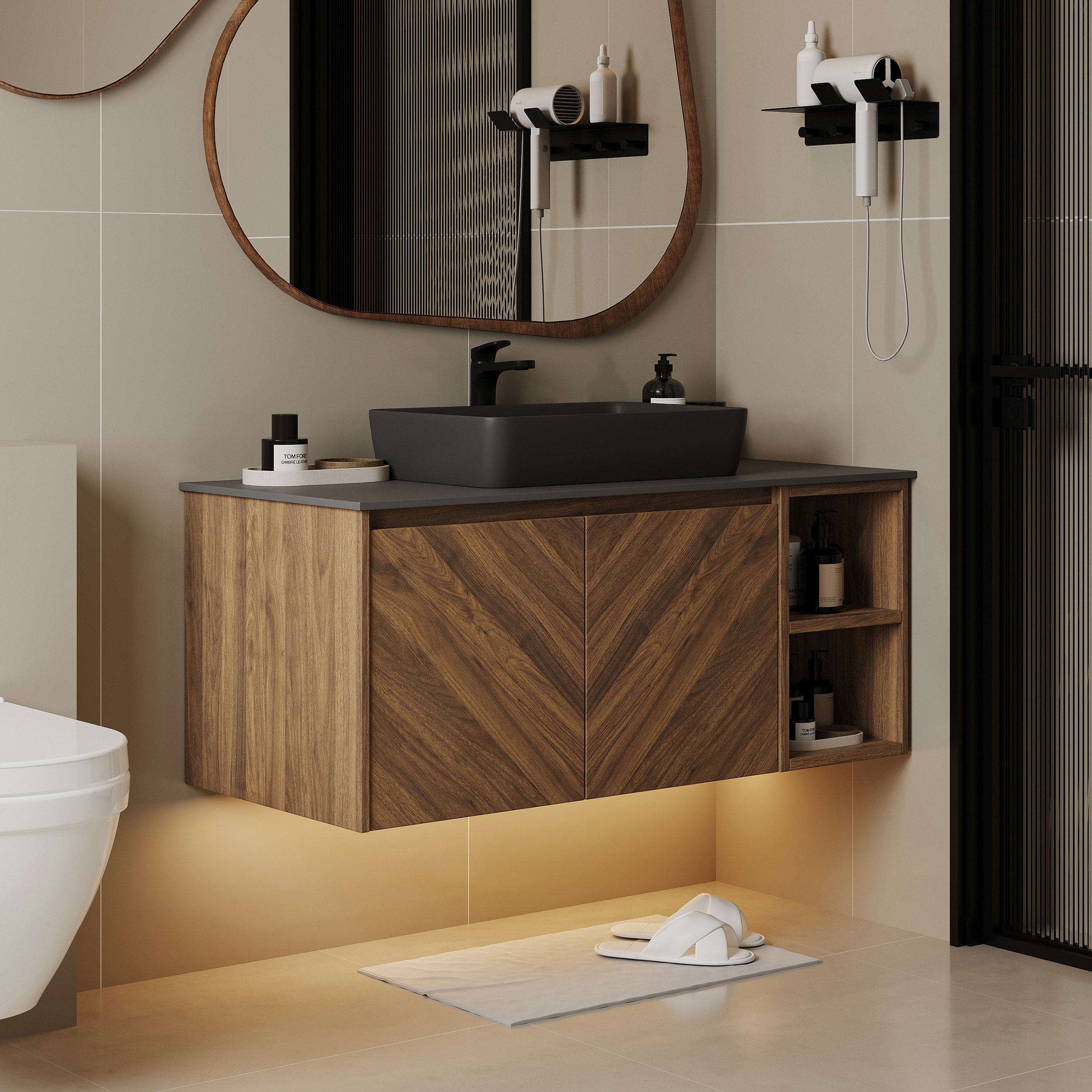 Latitude Run® 36'' Single Bathroom Vanity with Stone Top, Vessel ...