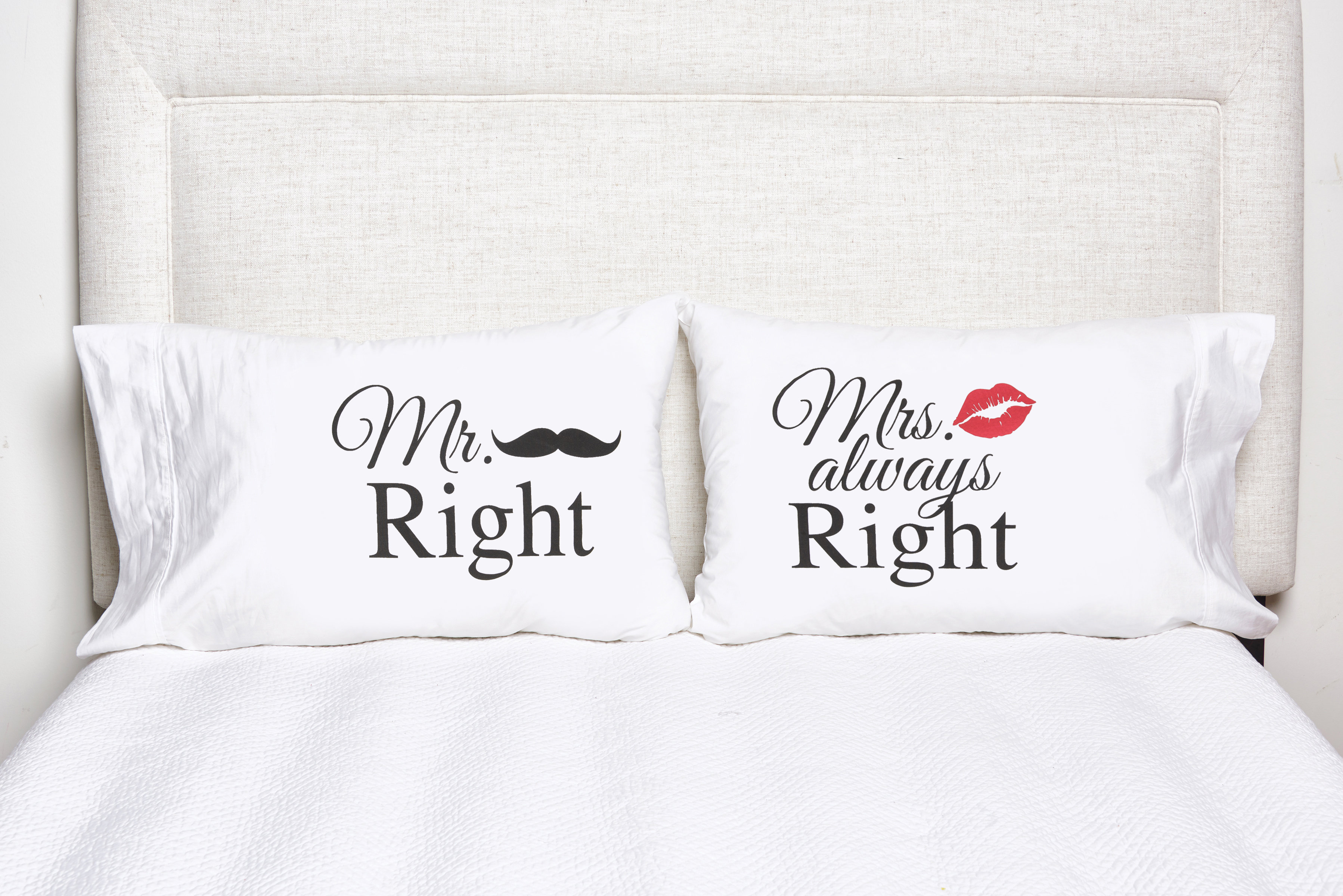 C&F Home Dolories Mr & Mrs Right Pillowcase Set | Wayfair