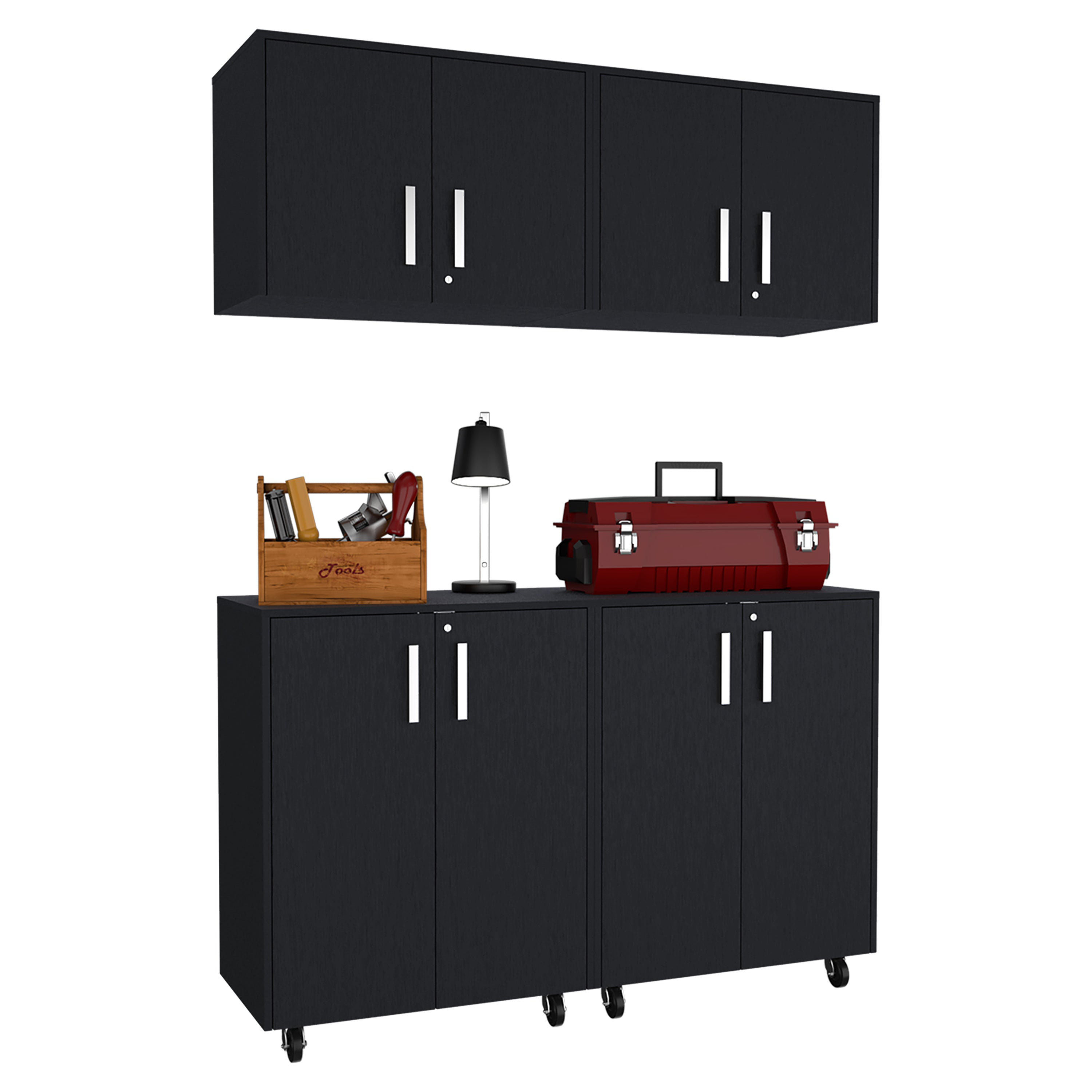 Latitude Run® Georgia 4-Piece Garage Storage Cabinet System | Wayfair