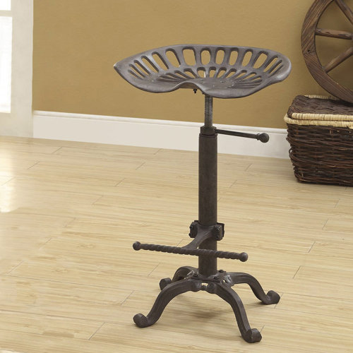 Williston Forge Enos Swivel Adjustable Height Counter Stool with Metal ...