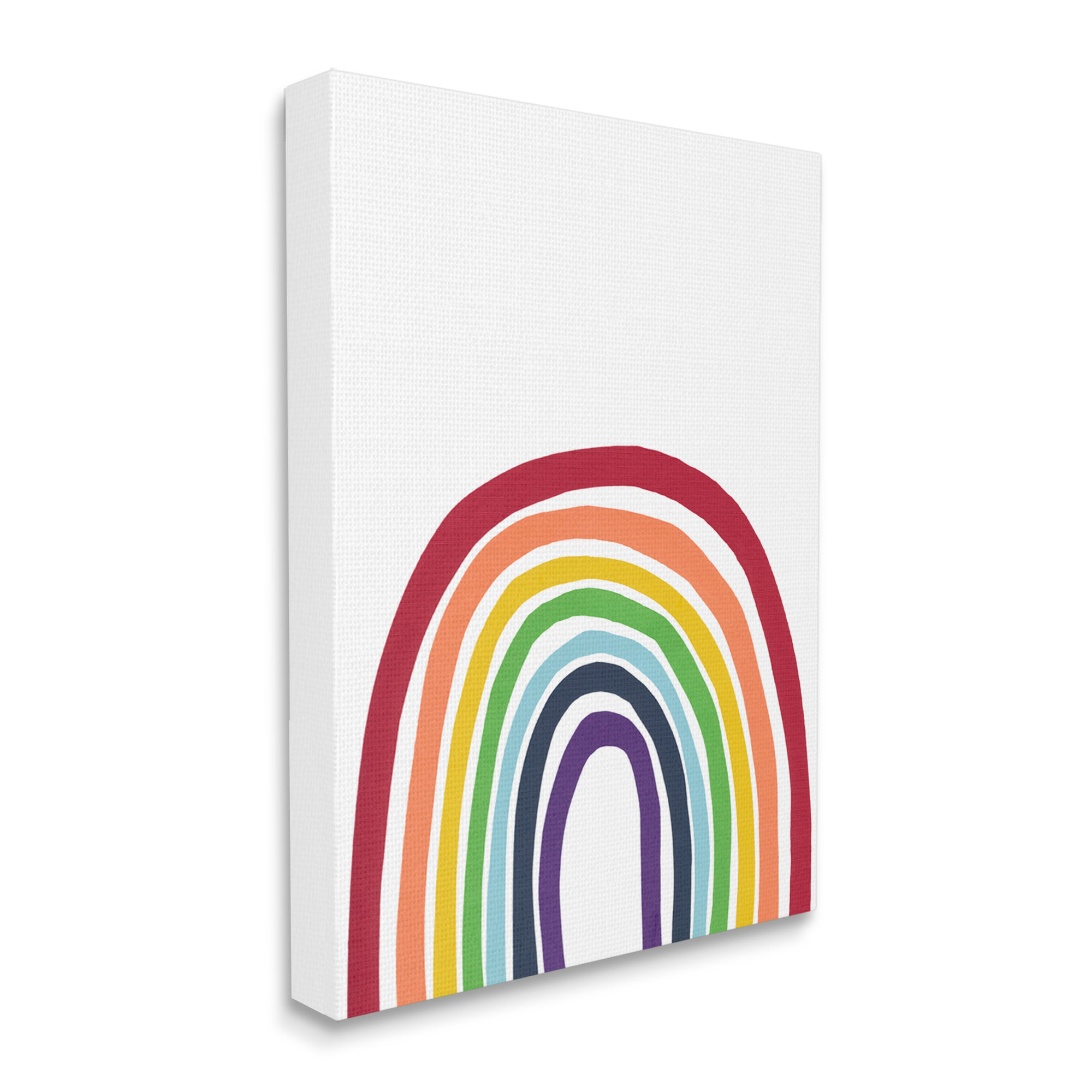 Stupell Industries Whimsical Asymmetrical Rainbow Stripes Modern Kids ...