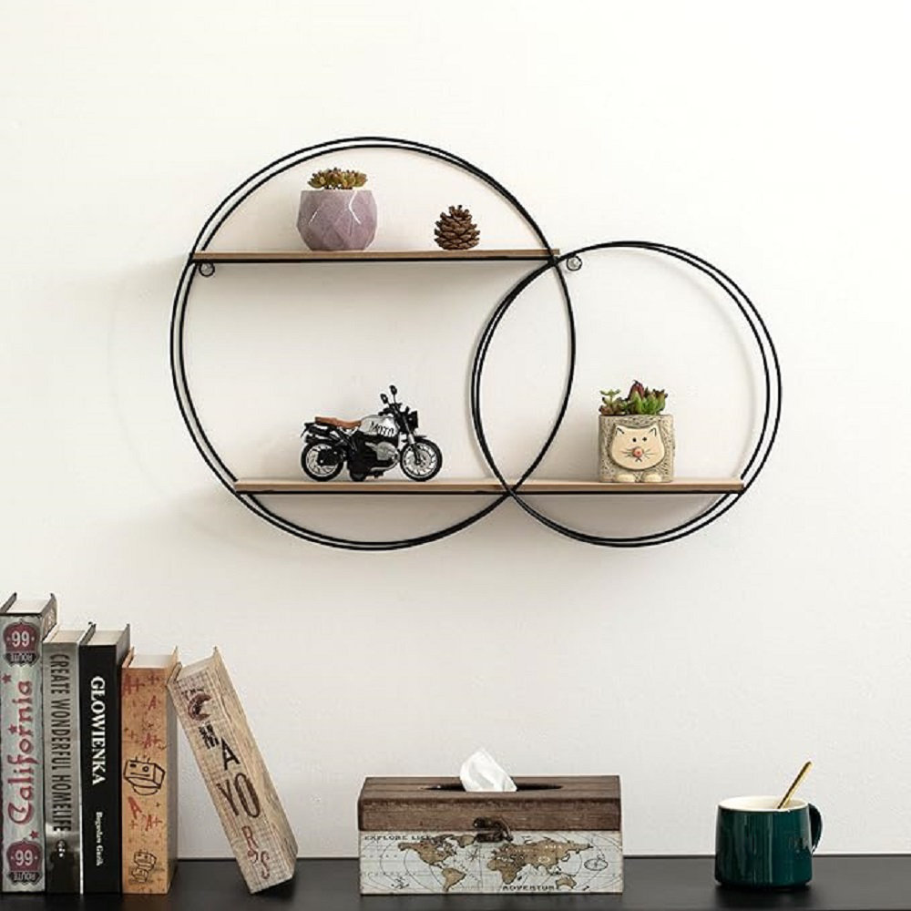 17 Stories Round Wall-Mounted Shelf - Dual-Size Circular Design, Sturdy ...