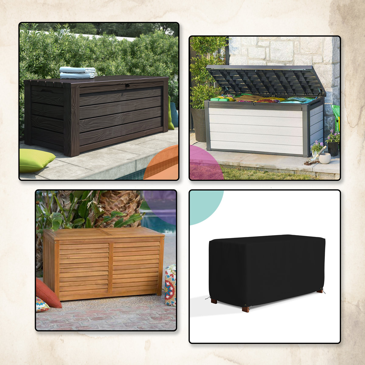 Arlmont & Co. High Density Waterproof Rectangle Ottoman Deck Box Cover ...