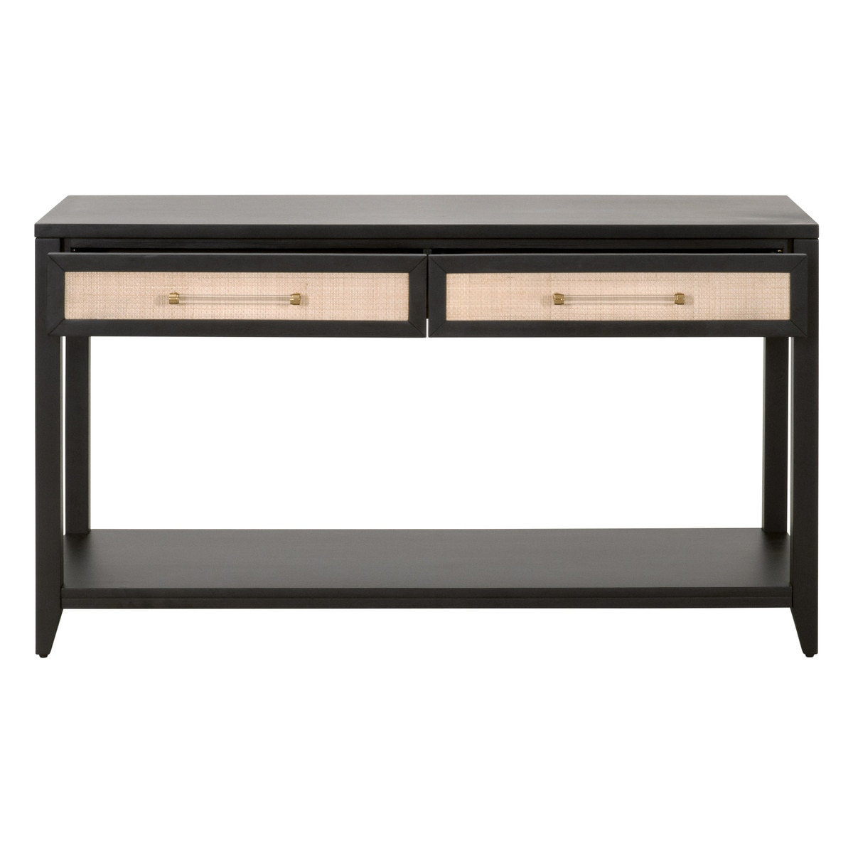 LOOMLAN Holland Wooden Black Rectangular 2-Drawer Console Table | Wayfair