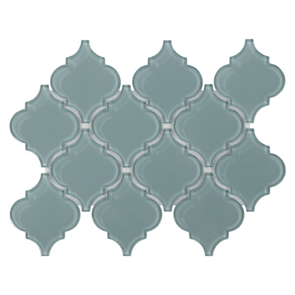 Sunwings 12" x 9" Arabesque Lantern Glass Mosaic Wall Tile | Wayfair