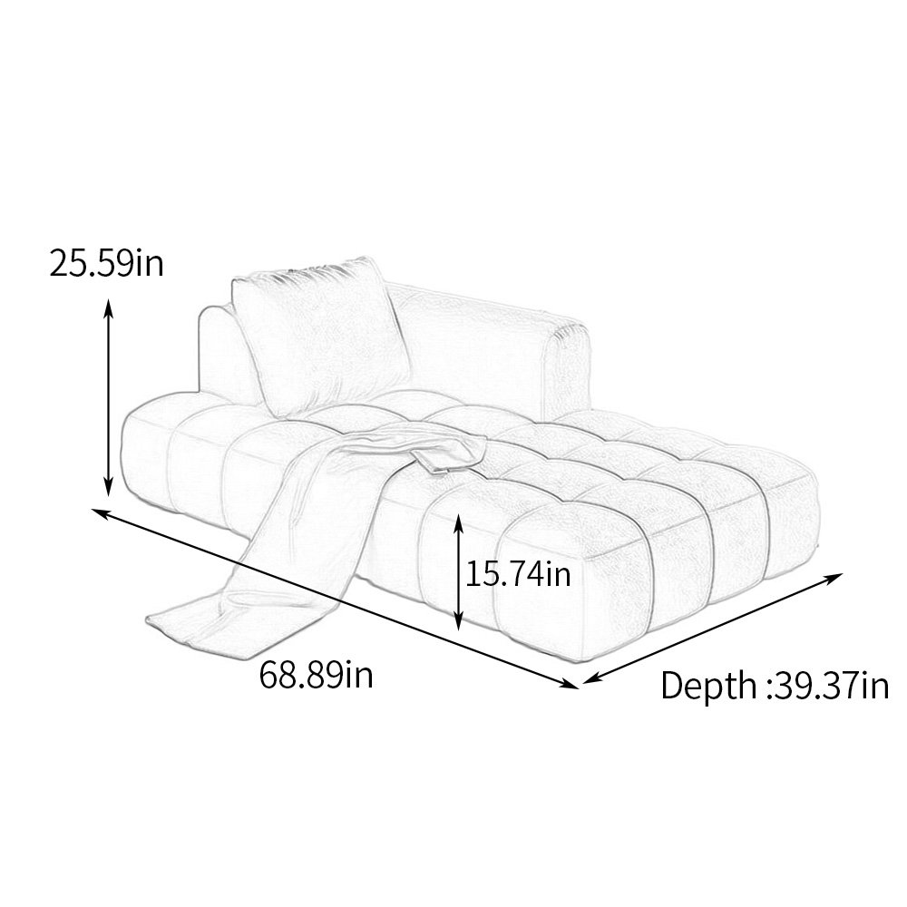 ChairVogue Solid Wood Frame Indoor Chaise Lounges Upholstered Chaise ...