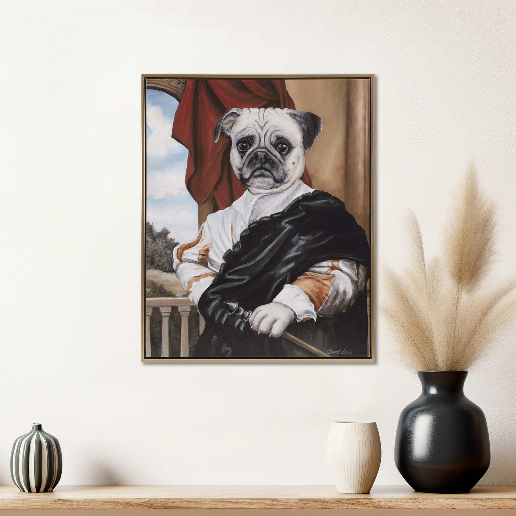 Ophelia & Co. Captain's Guard Pug Framed Canvas Wall Art | Wayfair