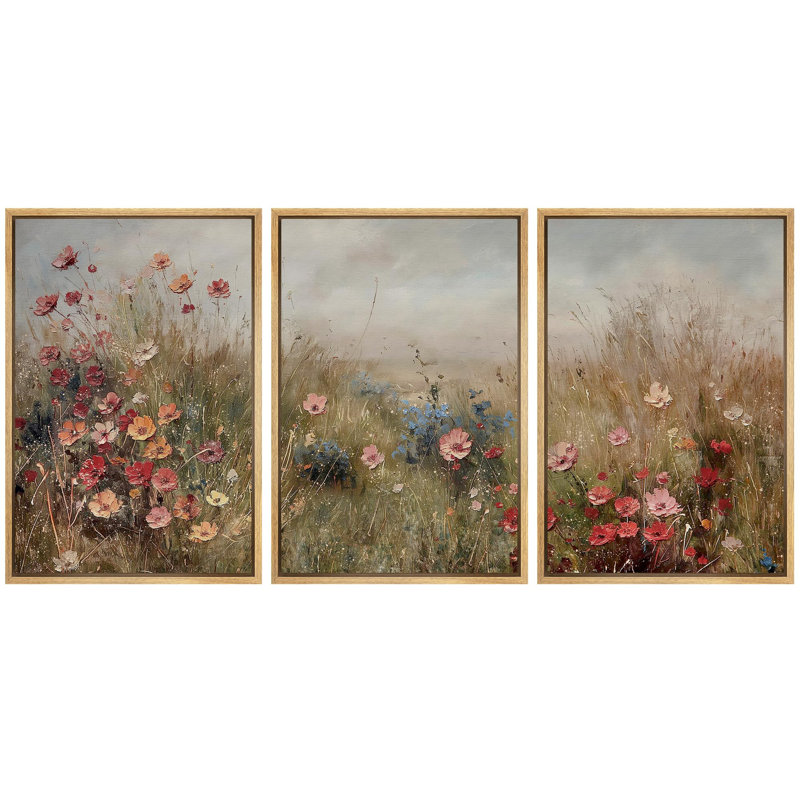 wall26 Pastoral Wildflower Fields Rustic Farmhouse Decor Artwork Wall ...