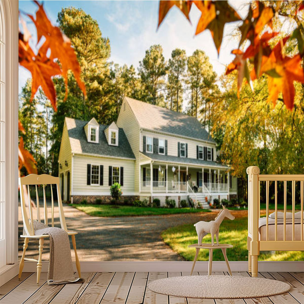 Millwood Pines Peel and Stick Canvas Wallpaper Wall Mural Colonial ...