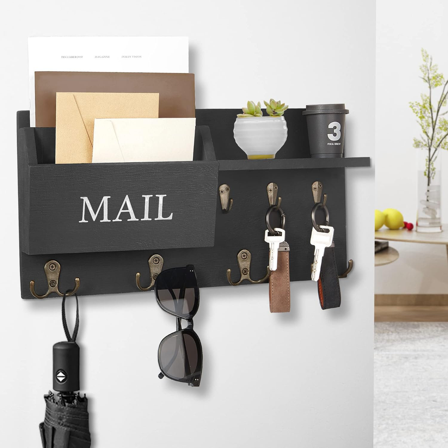 Belleze Wall Key Organizer With Mail Storage - Wayfair Canada