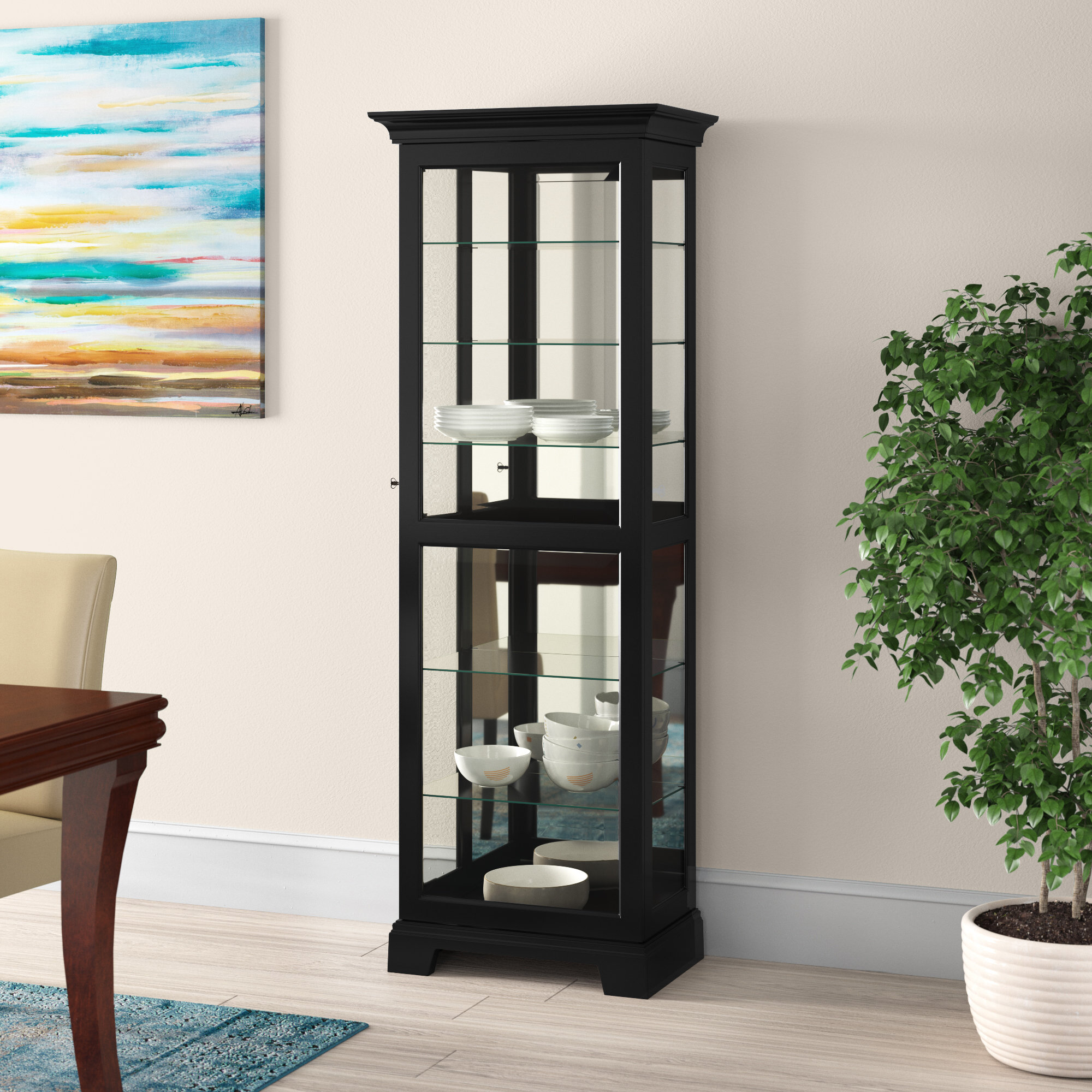 Howard Miller Company Britten Curio Cabinet with Light & Reviews ...