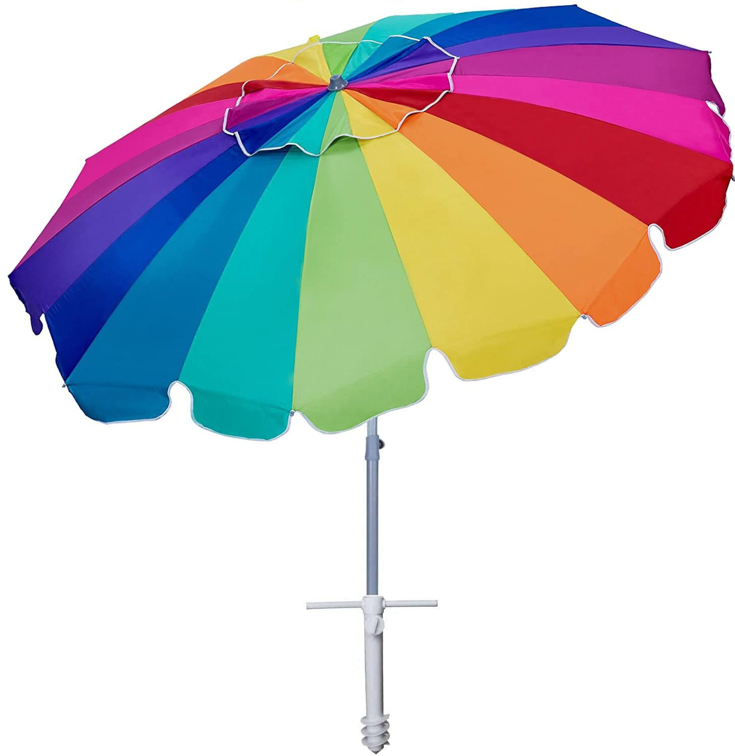 Dovecove 7.5Ft Heavy Duty HIGH Wind Beach Umbrella With Sand Anchor ...