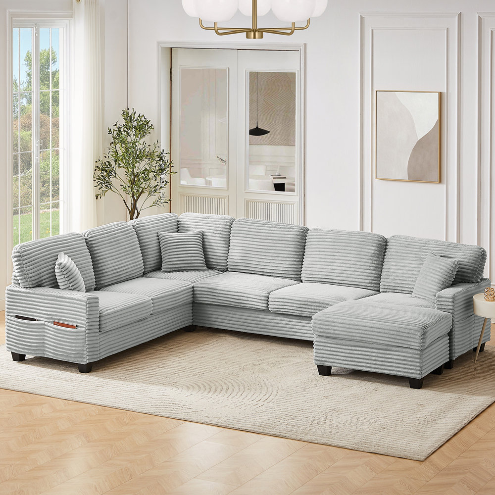 Orren Ellis Contemporary Sectional Sofa U-shaped Sectional 125.2 ...