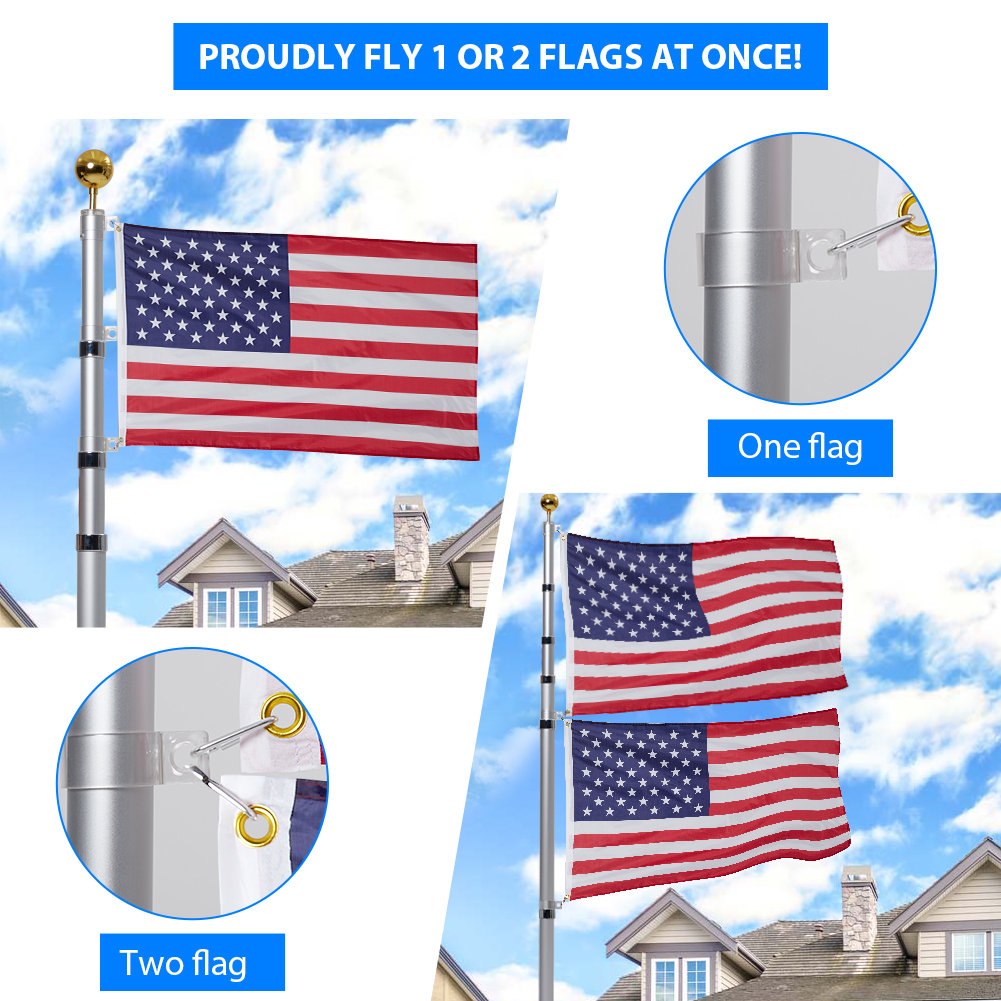 Arlmont & Co. Outdoor Flag Poles, Flag Pole for Outside In Ground with ...
