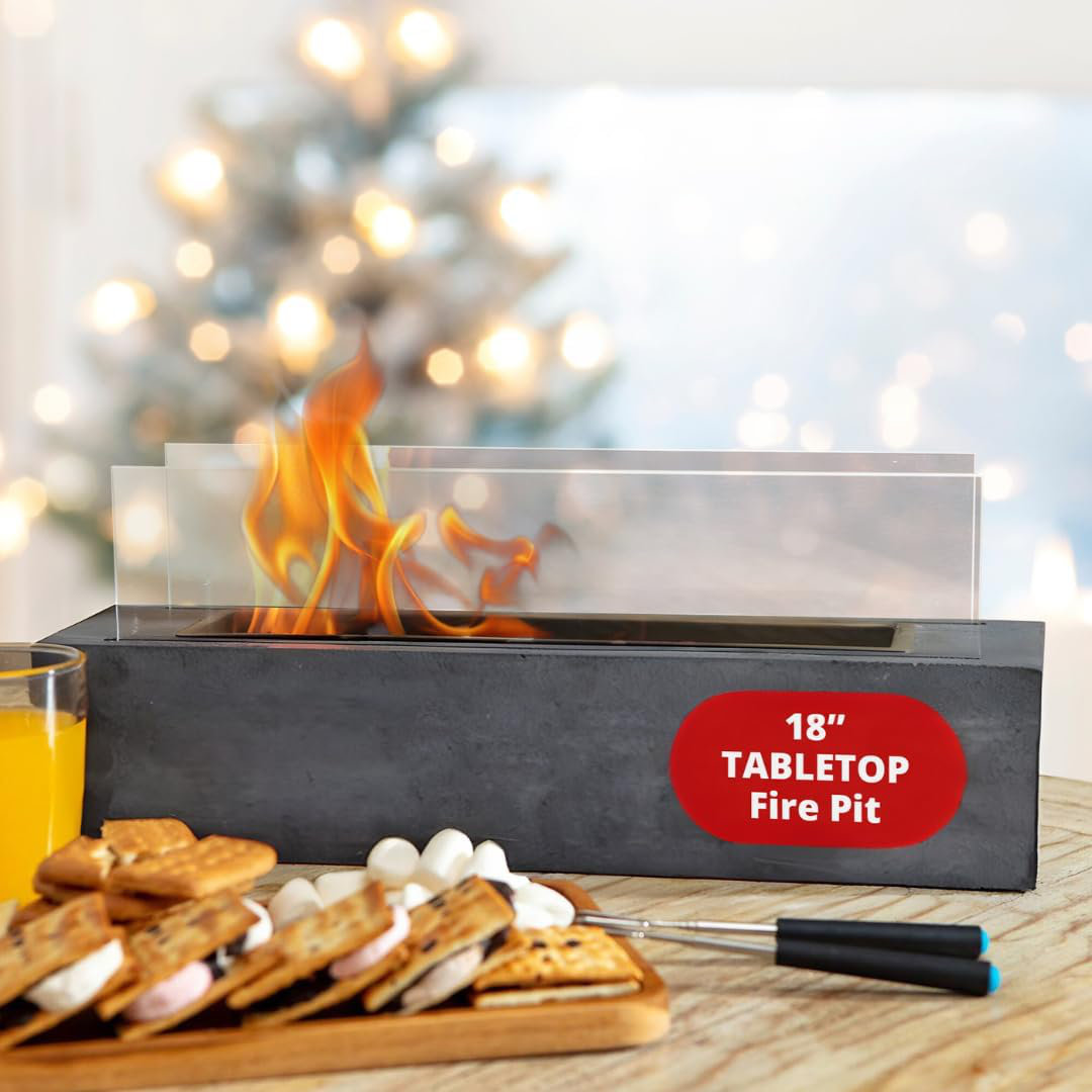 Symple Stuff Aito Tabletop Fire Pit – Portable Smores Maker with ...