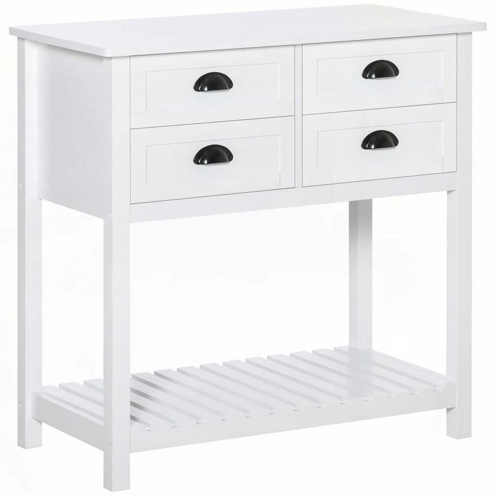 Dovecove Console Table 4 Drawers and Slatted Bottom Shelf | Wayfair