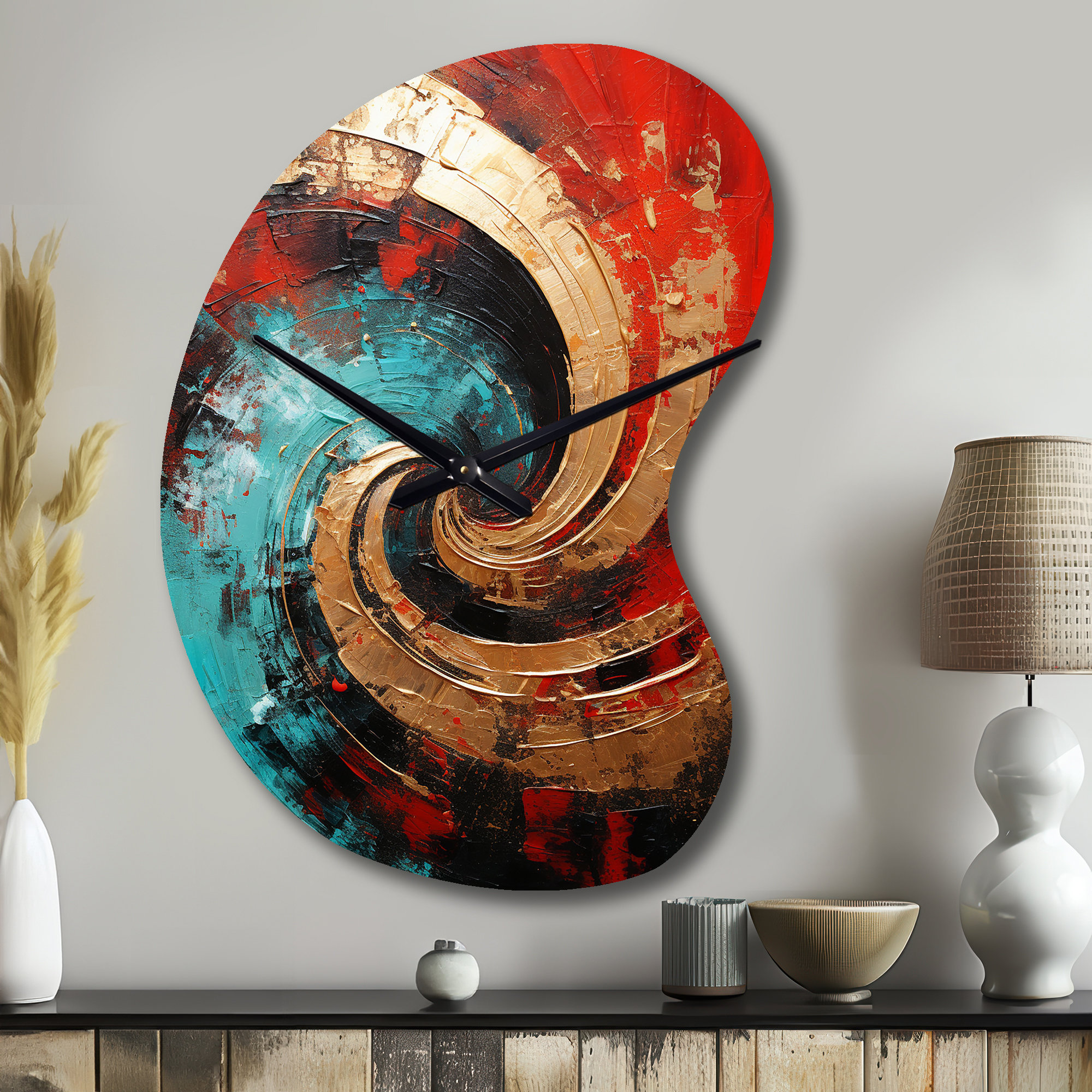 Design Art Red Blue Majestic Motion Spiral III - Boom Shape Red Wall ...