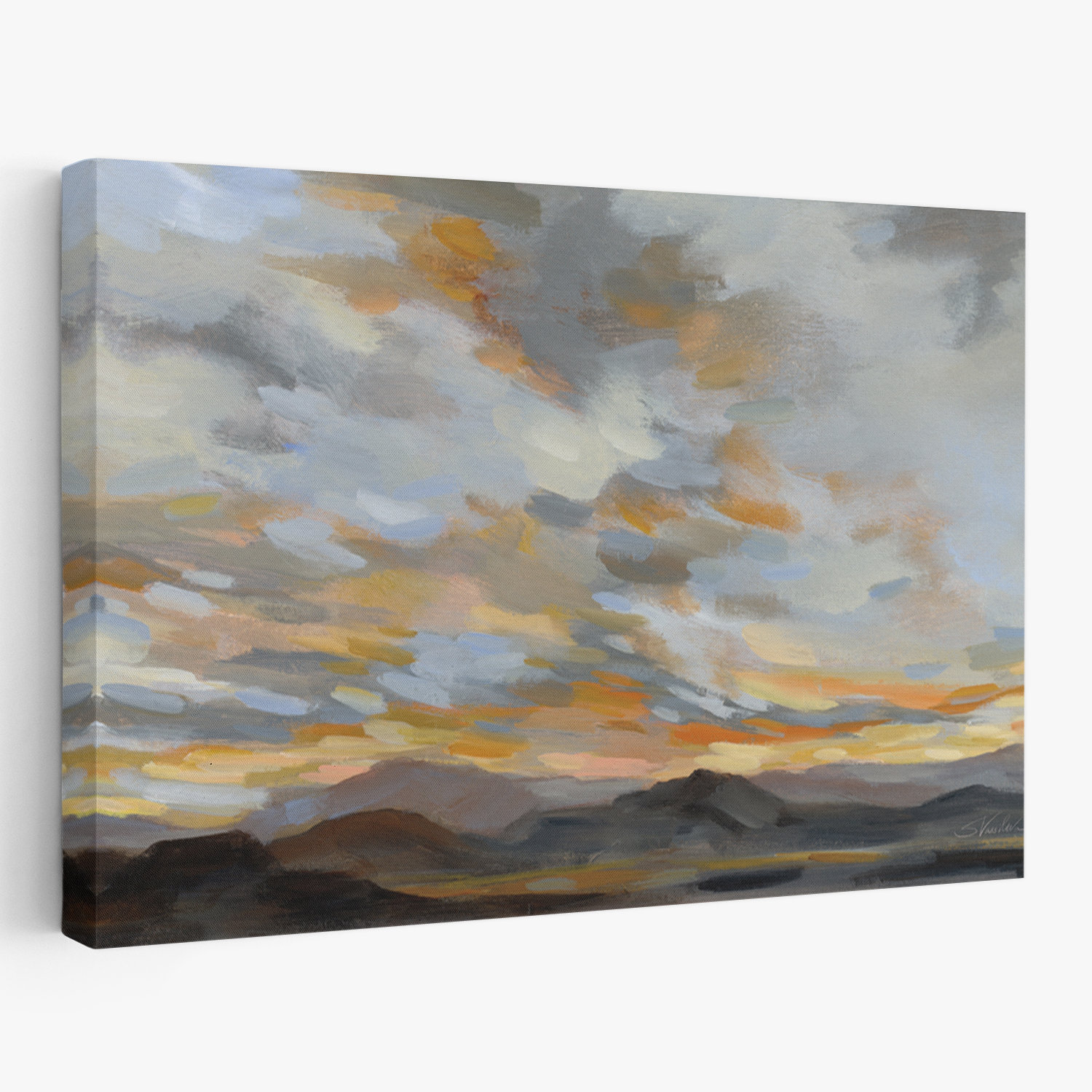 Millwood Pines High Desert Sky I Crop - Black Clouds Desert Gray | Wayfair