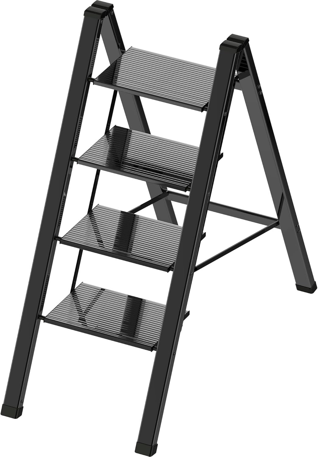 Hokku Designs Folding Step Ladder Household, Aluminum 4 Step Ladder ...