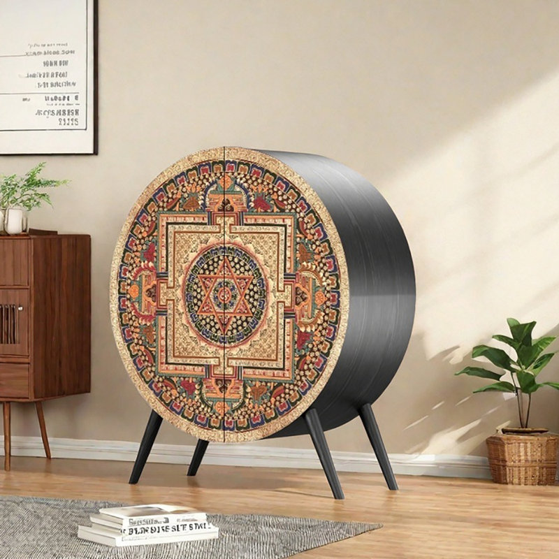 Liu's ink furniture 43in Two-door Round Sideboard | Wayfair
