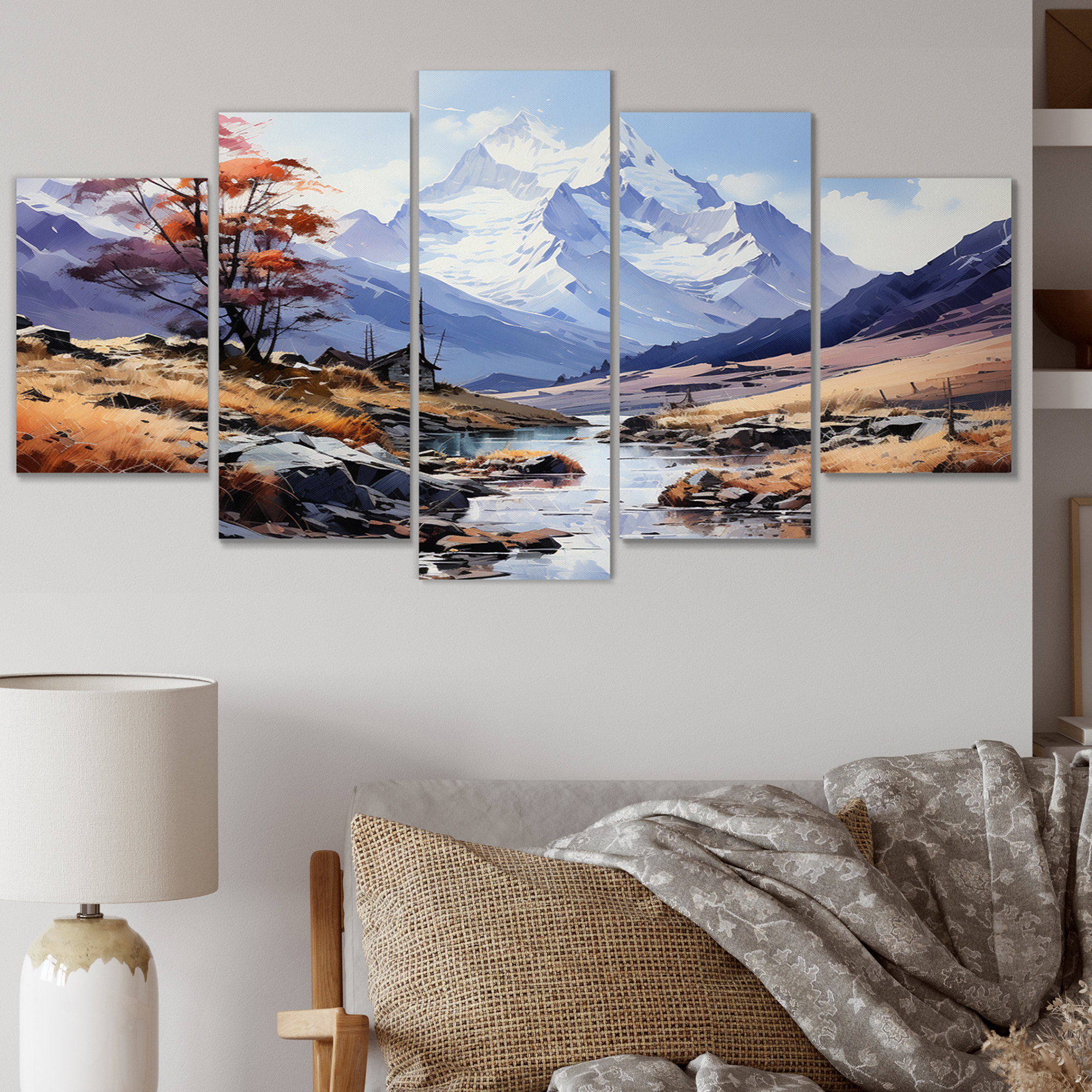 Millwood Pines Mountains Majestic Peaks Pointillism I - Landscapes ...