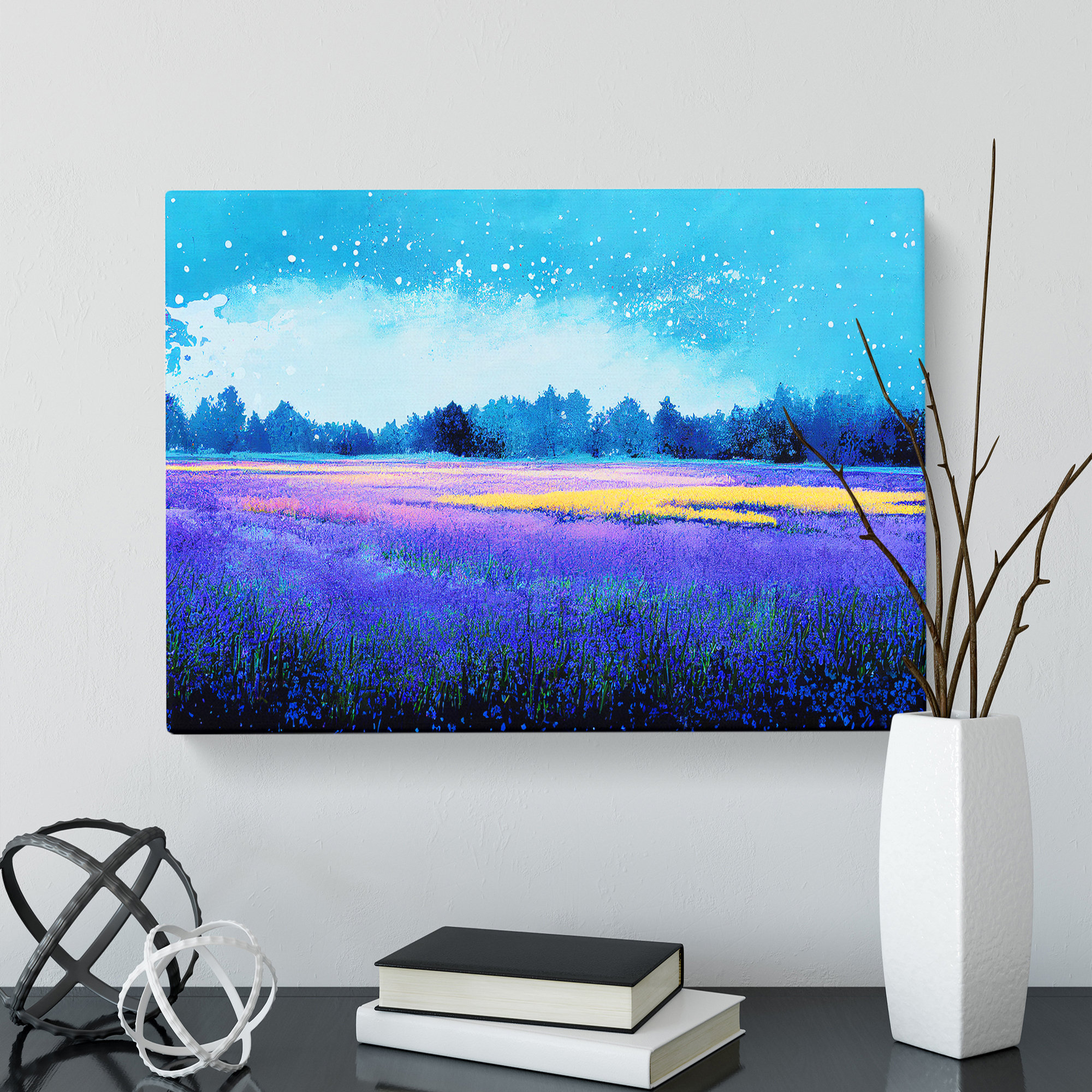 Marlow Home Co. Adventurous Bluebell Field - Wrapped Canvas Painting ...