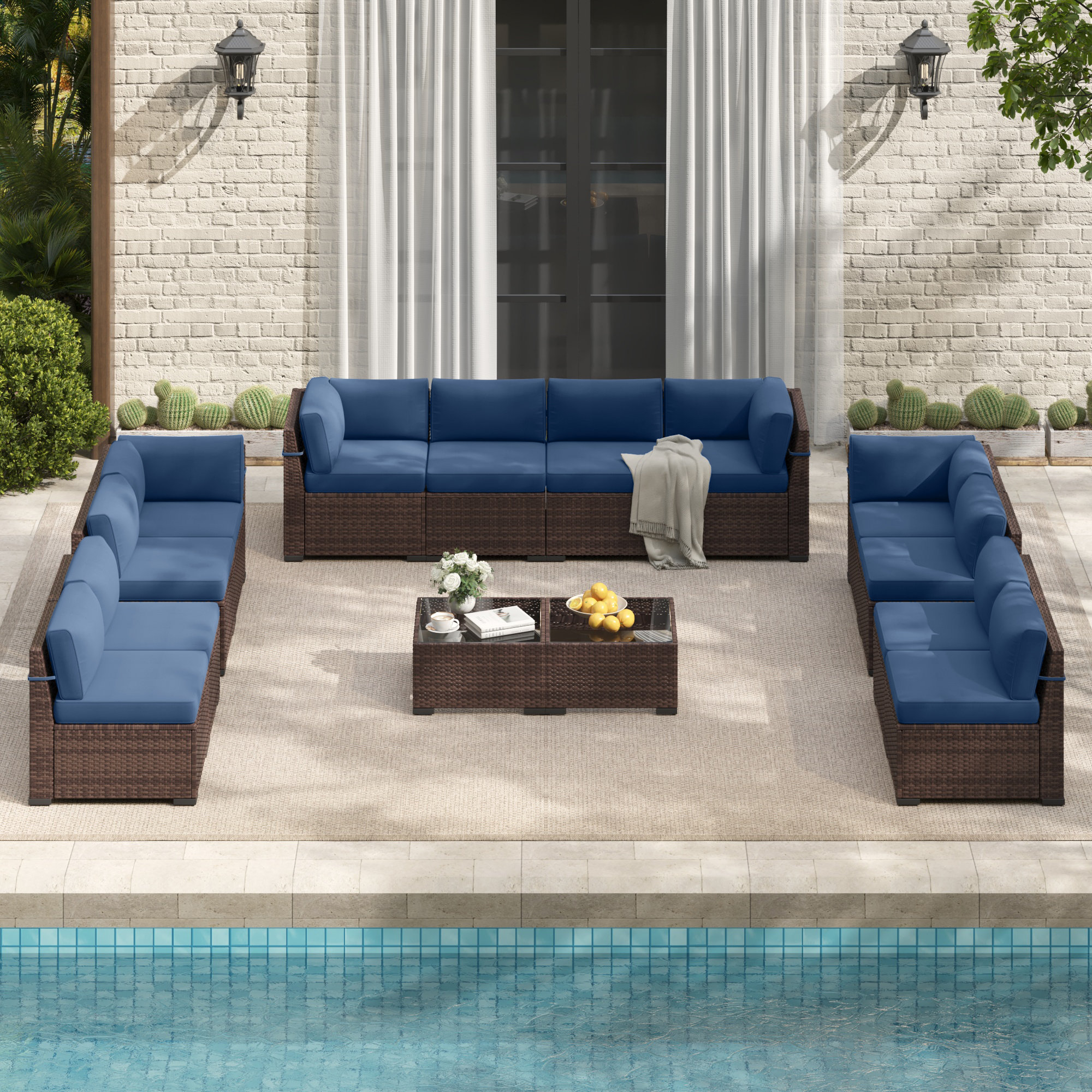 Latitude Run® Rikuto 12 - Person Outdoor Slanted-Back Sectional Sofa ...