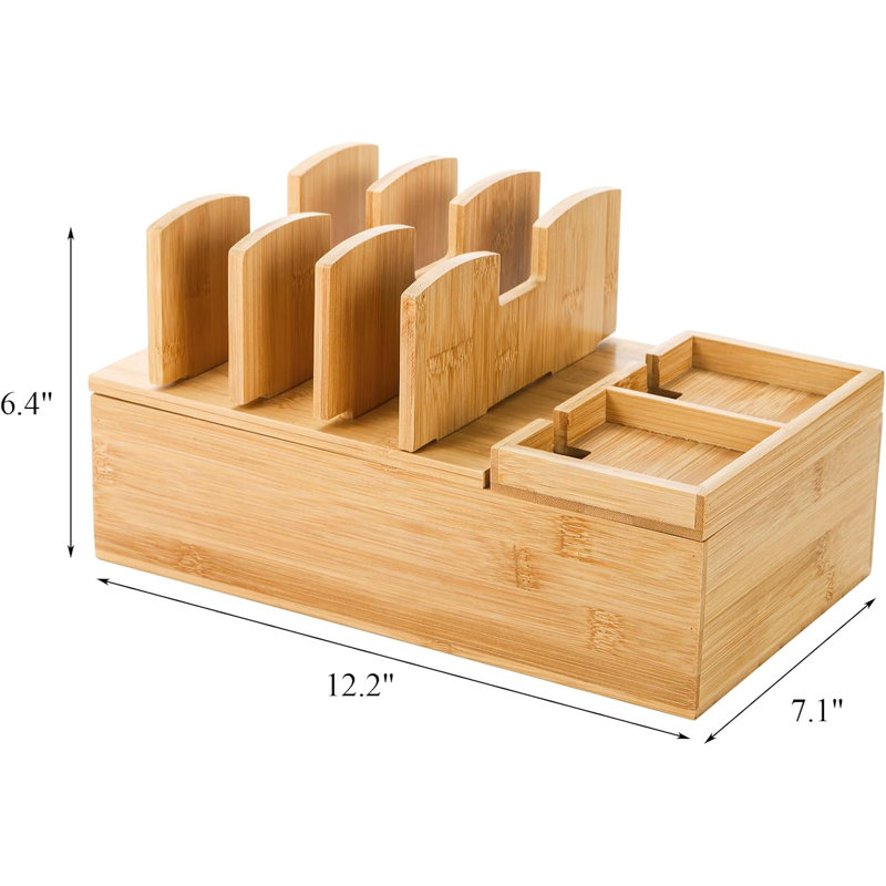 Latitude Run® Bamboo Charging Station, Charging Stand For Multiple ...