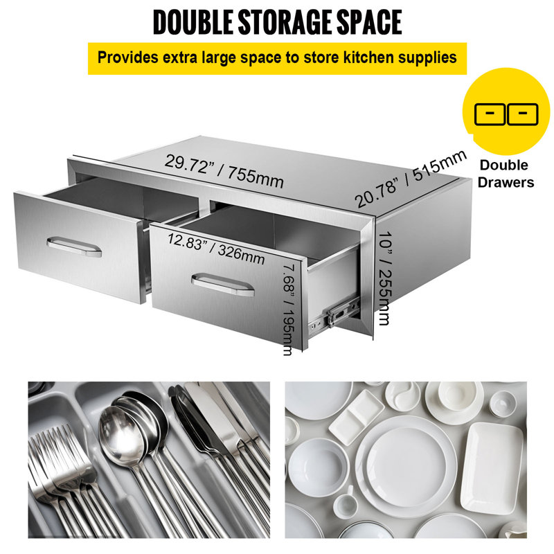 VEVOR Outdoor Kitchen Drawer 30" W Drop-In Drawer & Reviews | Wayfair