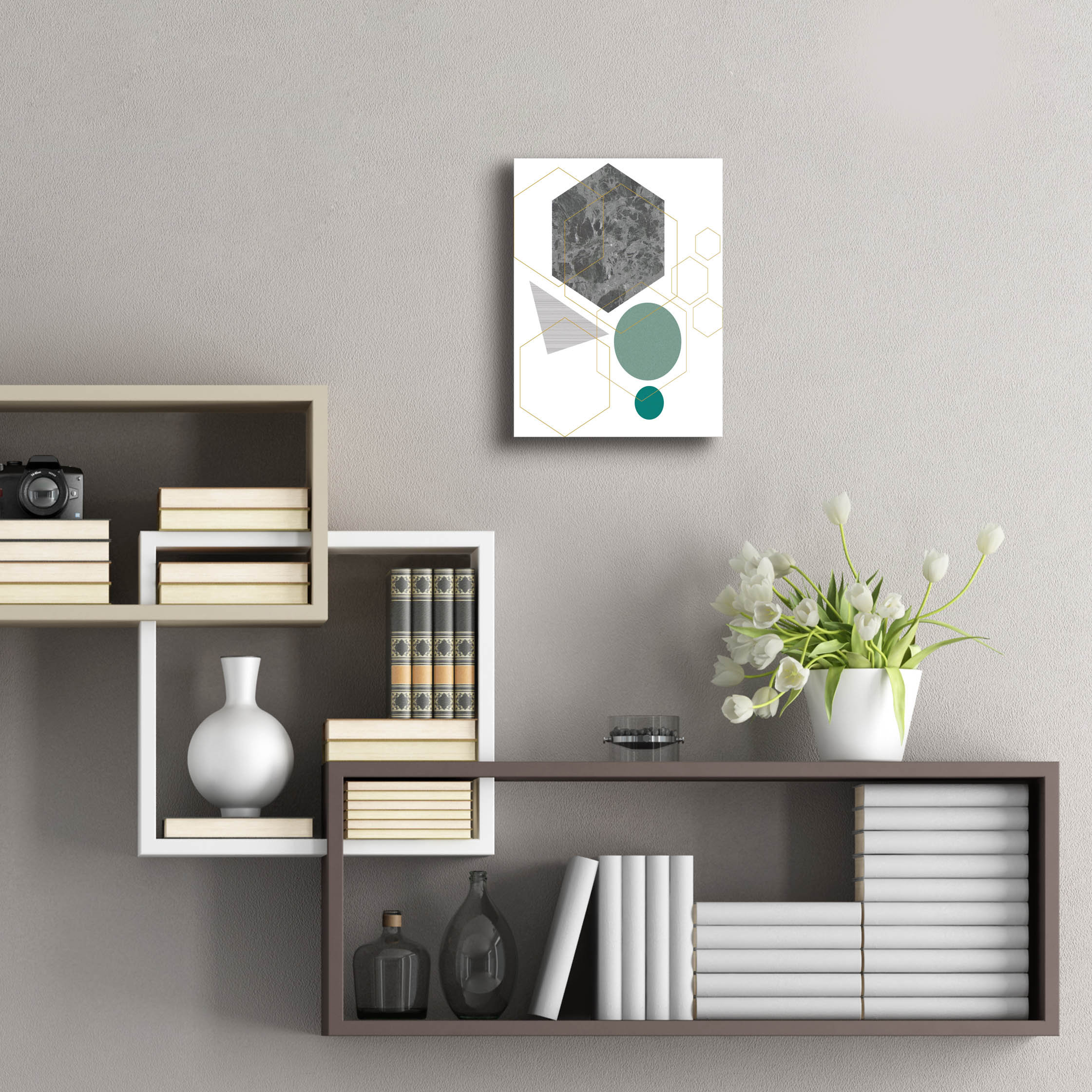 Ivy Bronx " Deco Grey Marbleon " by Sabrina Balbuena | Wayfair