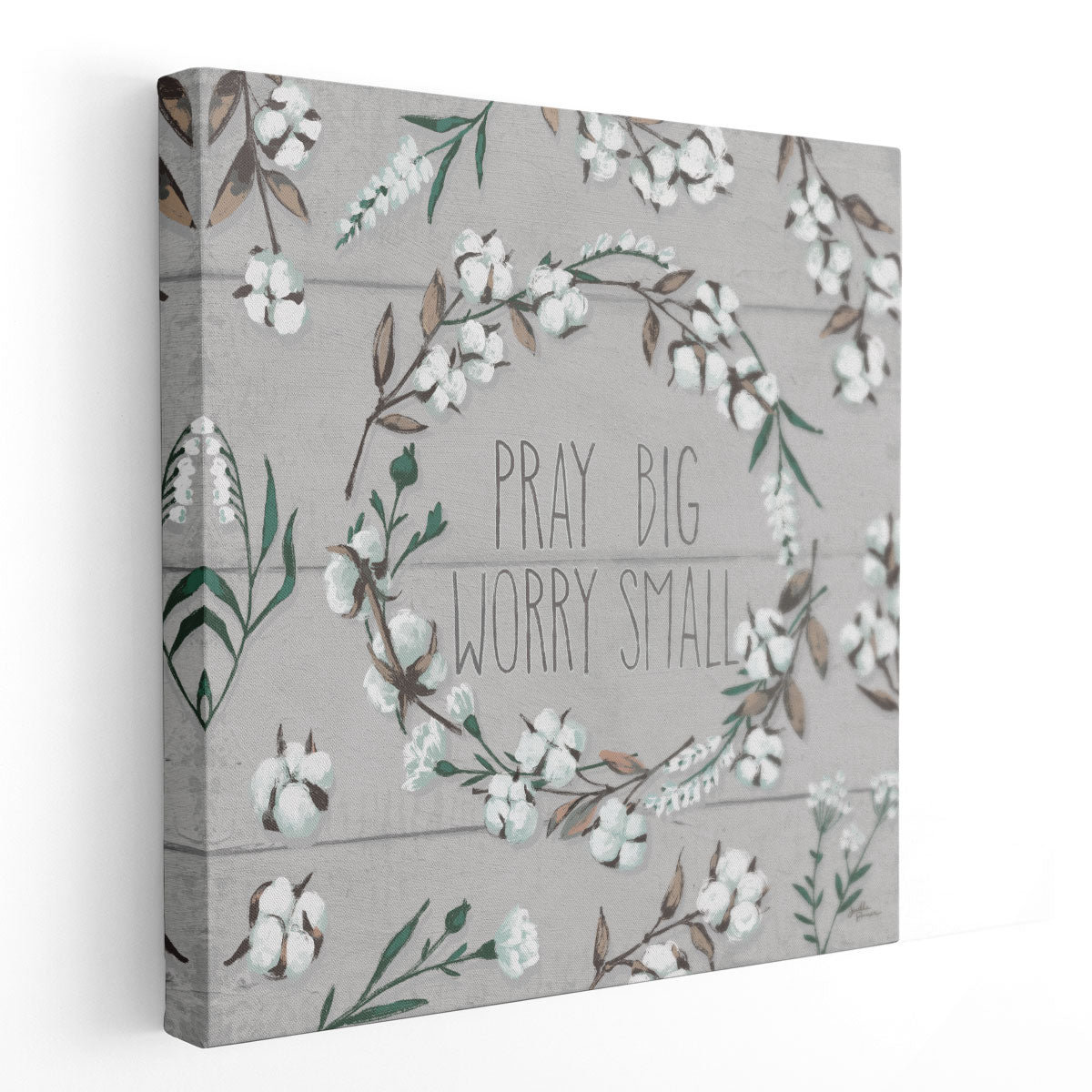 Lark Manor™ Blessed VI Gray Pray Big Worry Small- Canvas Print Wall Art ...