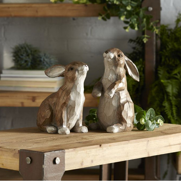 Lark Manor™ Artilus Rabbit 2 Piece Figurine Set & Reviews | Wayfair