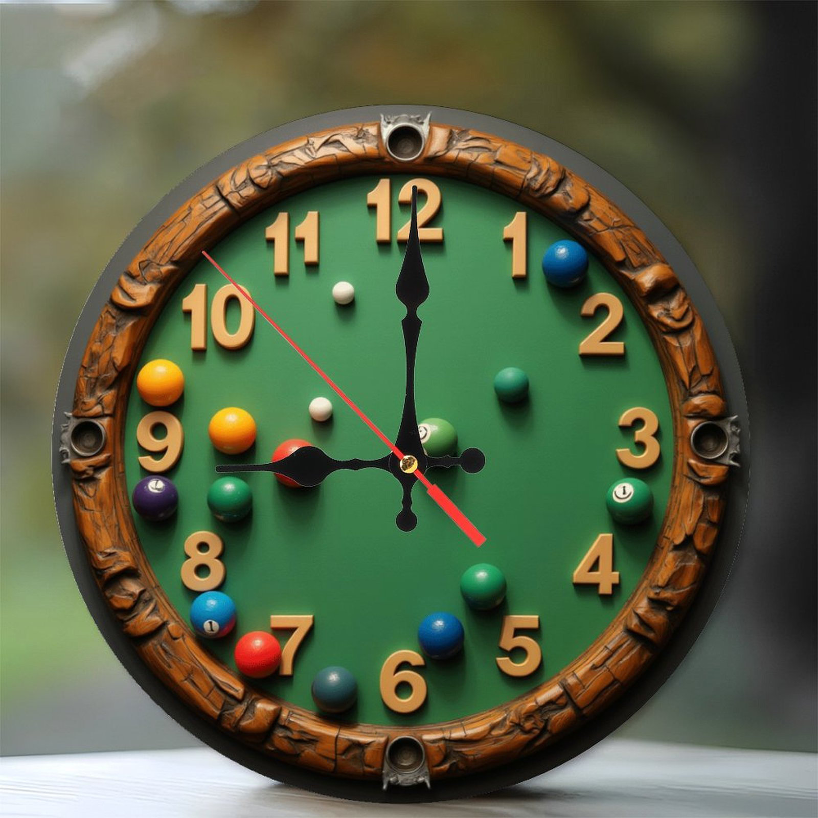 Dakota Fields Billiards Table Clock with Colorful Balls | Wayfair