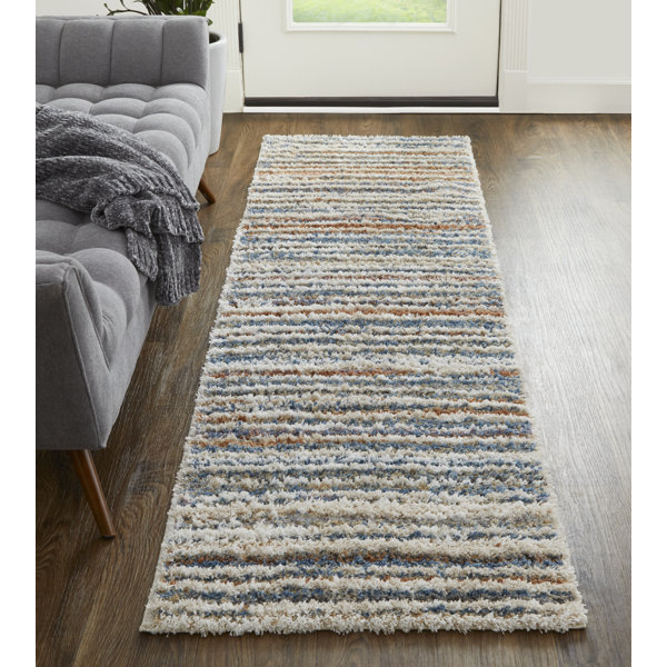 Foundry Select Caide Casual Stripes Polyester Area Rug | Wayfair