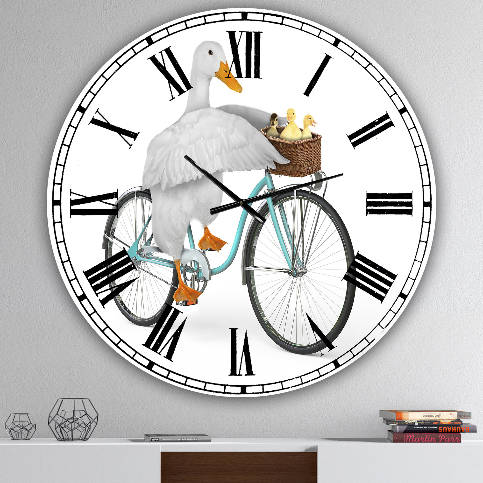 East Urban Home Riding Bikes - Large Modern Wall Clock | Wayfair