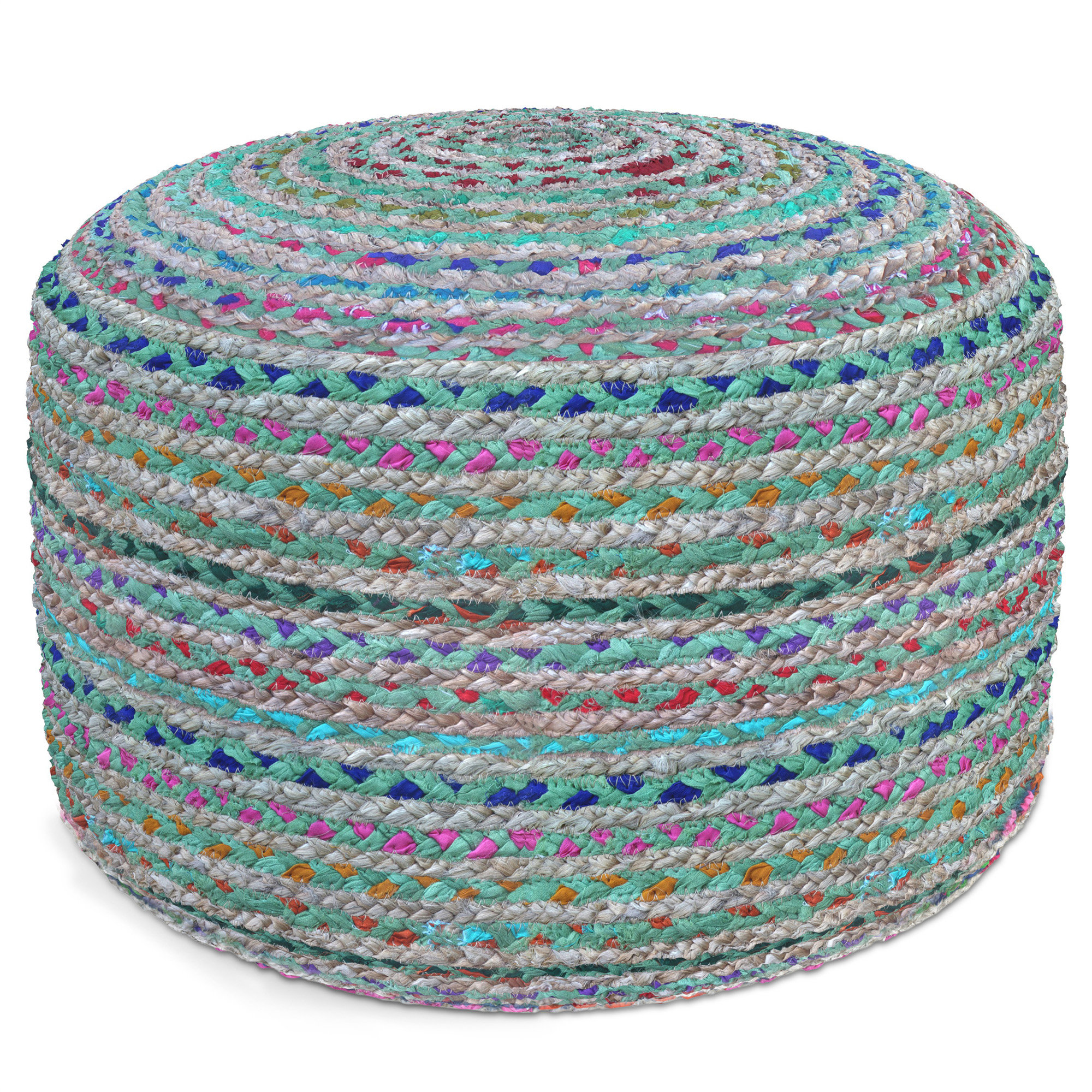 East Urban Home Margo - Round Pouf - Green | Wayfair
