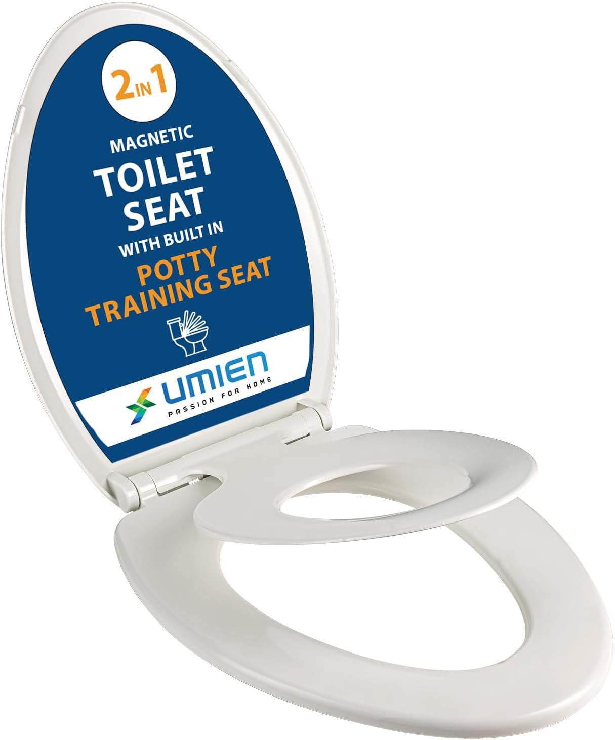 UMIEN Round Potty Training Toilet Seat With Toddler Seat - Non-Magnetic ...