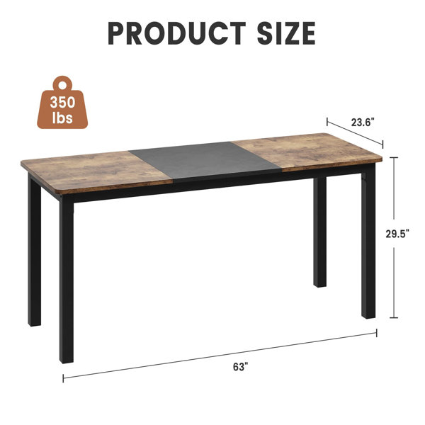 17 Stories Dining Table For 4, Wooden Rectangular Kitchen Table With ...