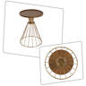 Mercer41 Vintage-Inspired Round Accent Table with Gold Wire Base and ...