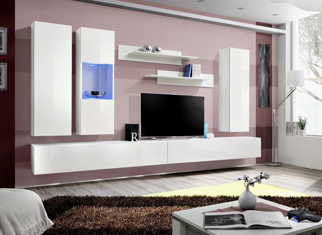 17 Stories Fly E5 White Gloss Entertainment Unit 320cm - Sleek LED ...