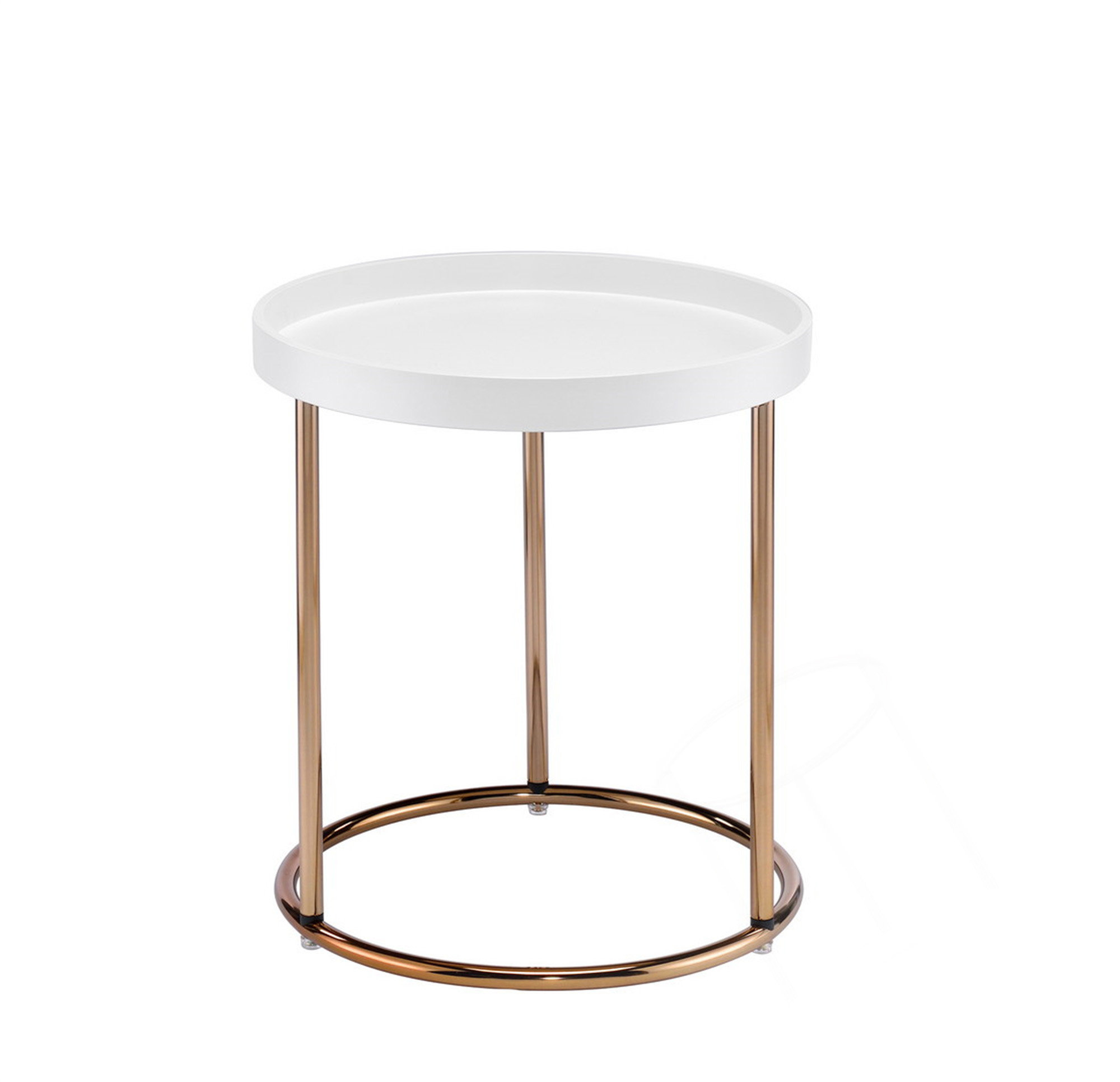 Red Barrel Studio® Mid-Century Lipped Edge Side Table With Copper Legs ...