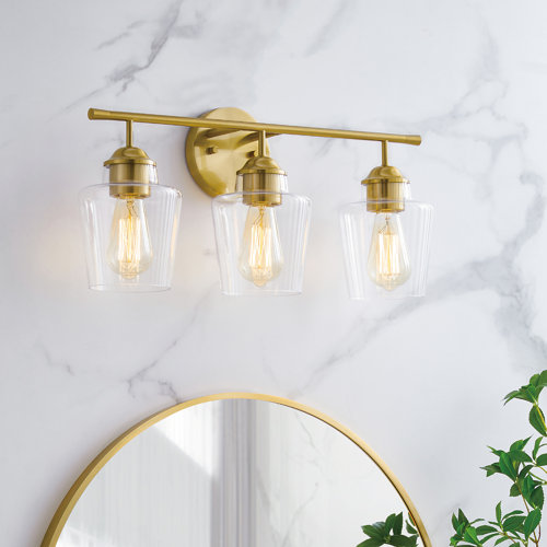 Antique Brass Bathroom Vanity Lighting You'll Love | Wayfair