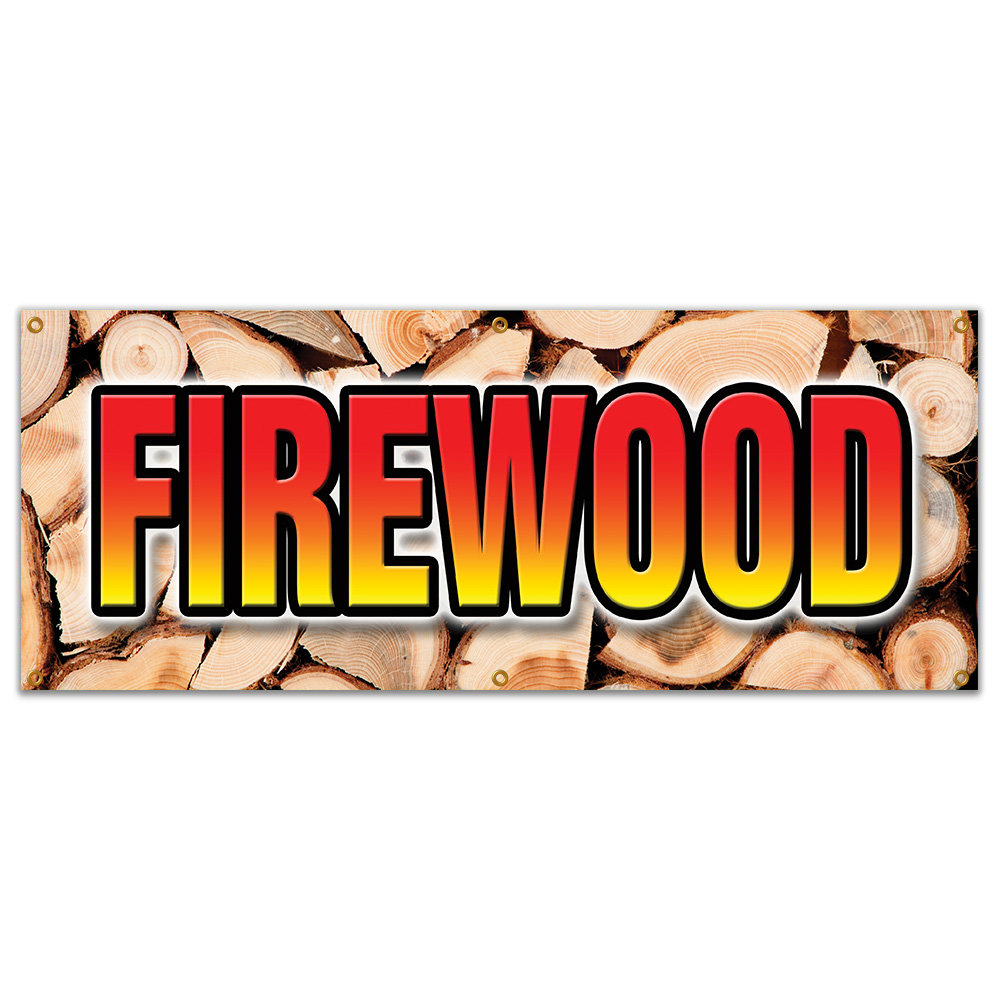 SignMission FIREWOOD BANNER SIGN Fire Wood Split Hickory Cord Delivered ...