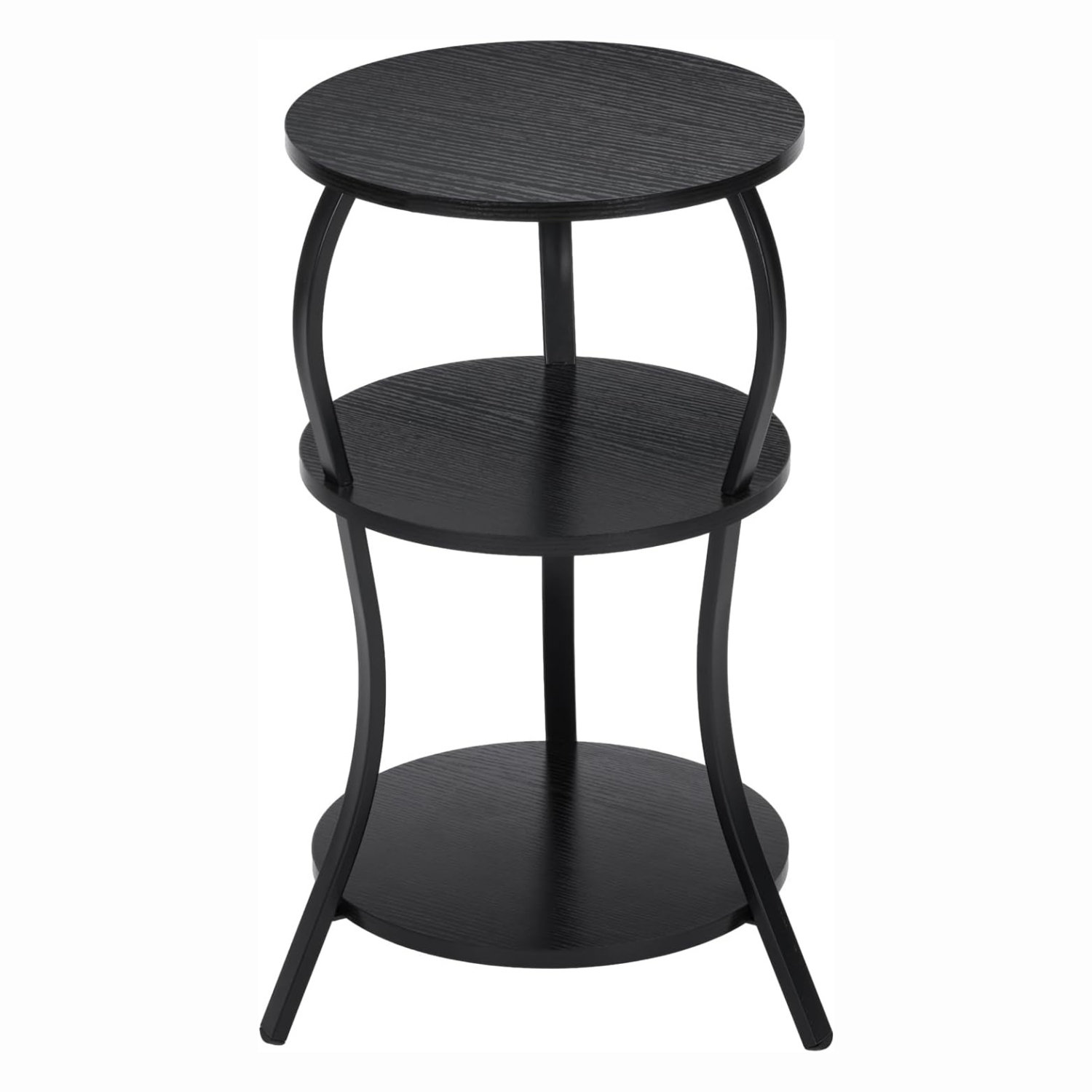 Ameriwood 3-Tier Slim Waist Circular End Table with Storage Shelf | Wayfair
