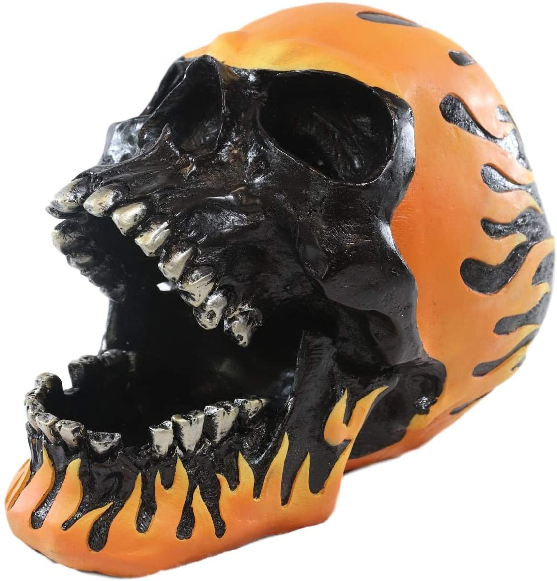 The Holiday Aisle® Ghost Rider Orange Flame Hot Rod Skull With Open ...