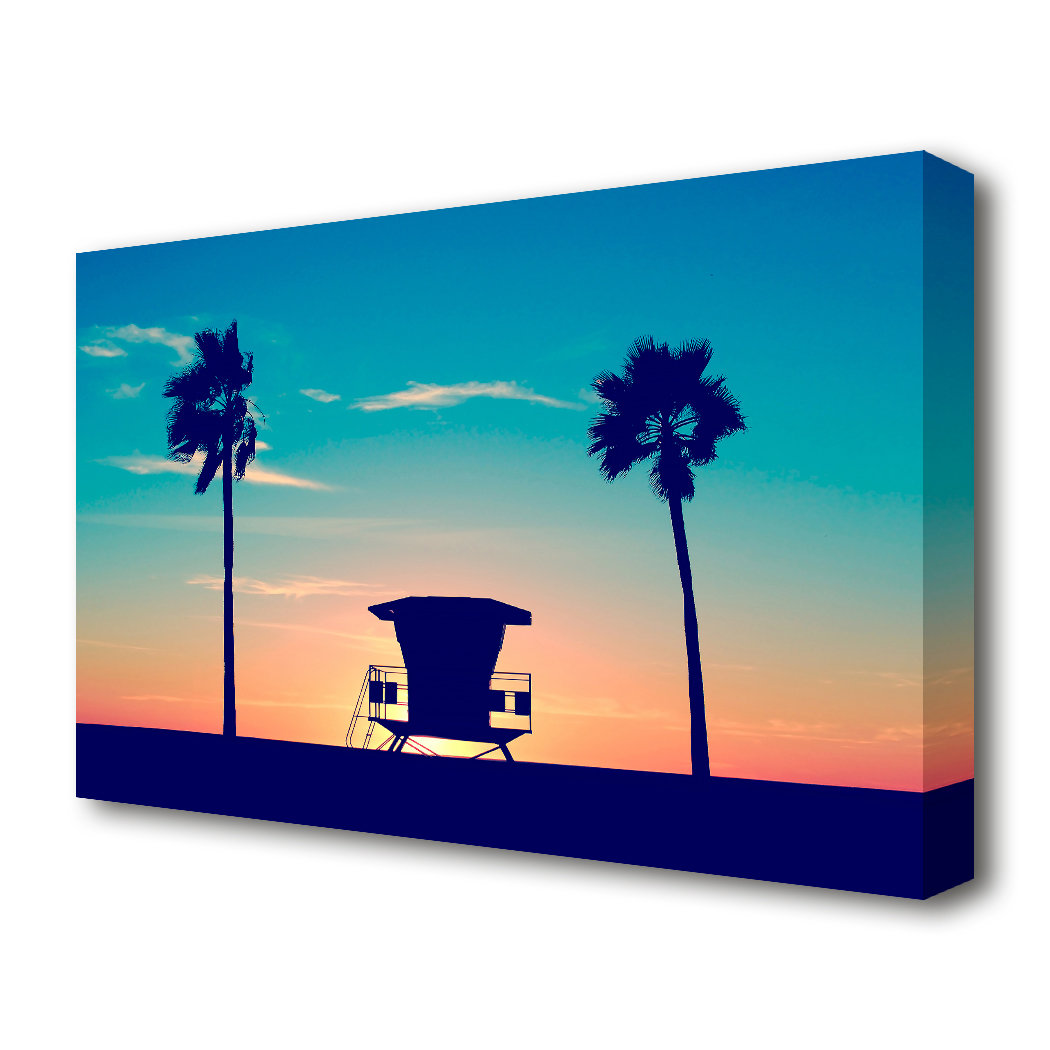 East Urban Home Baywatch Sunset - Wrapped Canvas Photograph Print ...